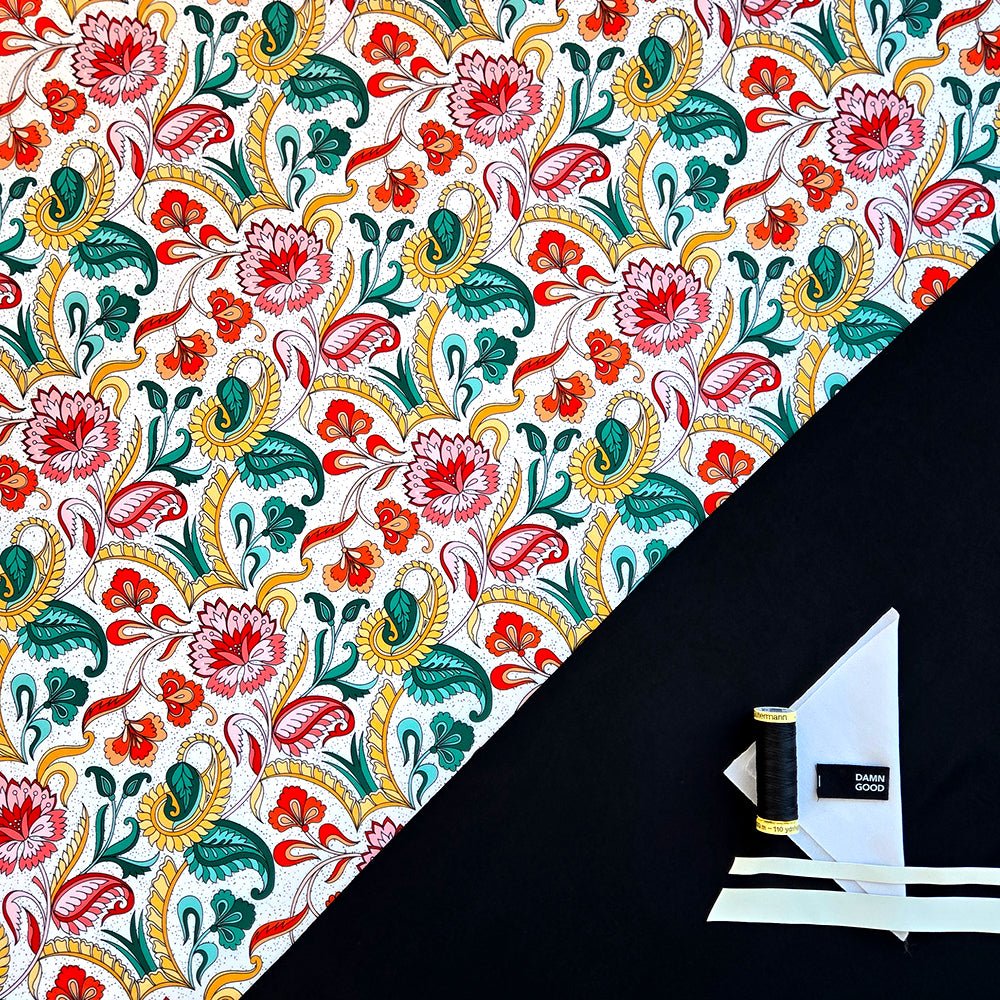 Swim Kit | Gilded Flora + Black - Fabric + Flow – Fabric + Flow Textile Co.